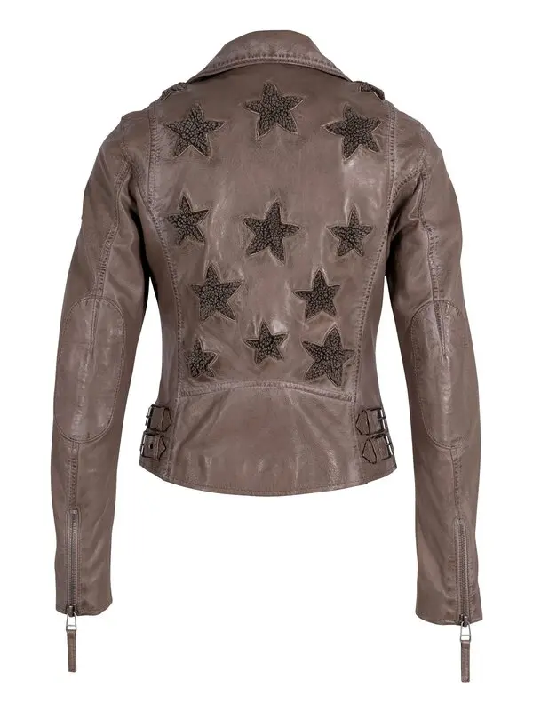 Mauritius Leather Star Detail Jacket - Black