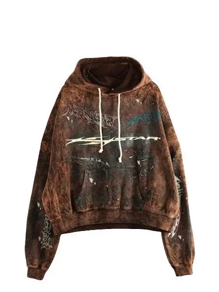 HELLSTAR H Star Graffiti Hoodie - Brown