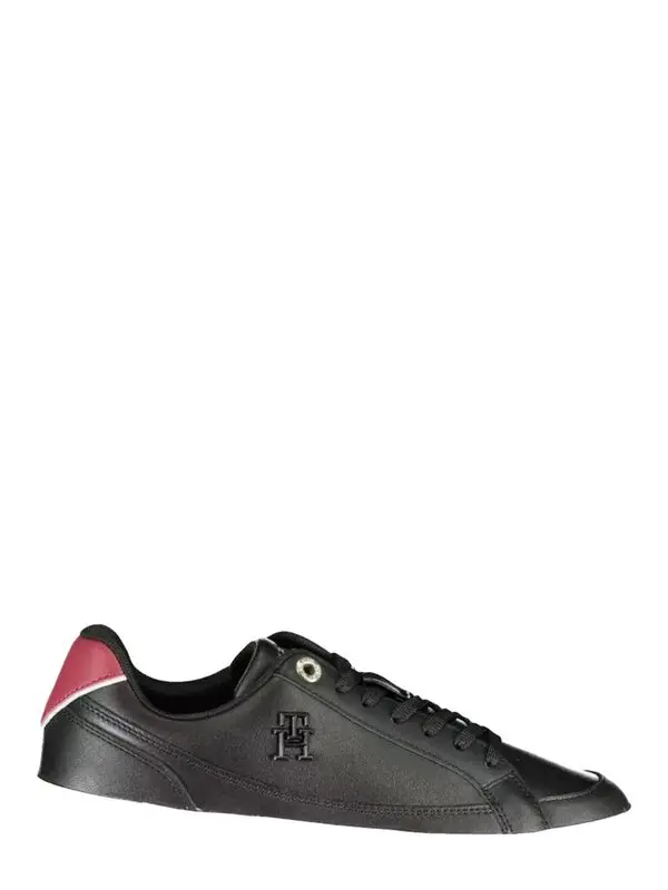 Tommy Hilfiger Lace-up Logo Plaque Sneakers - Black