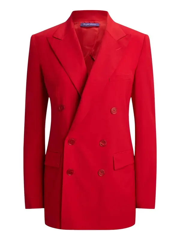 Ralph Lauren Ramona Double-breasted Wool Blend Blazer - Red