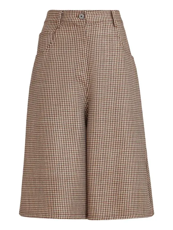 Brunello Cucinelli Houndstooth Virgin Wool-blend Bermuda Shorts - Beige