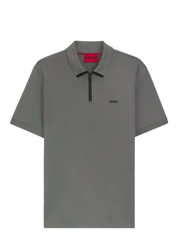 Hugo Half-zip Polo Shirt - Grey