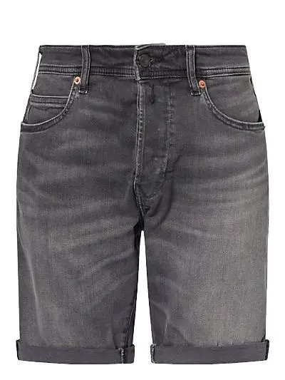 REPLAY Tapered-fit Cotton Denim Shorts - Dark Grey