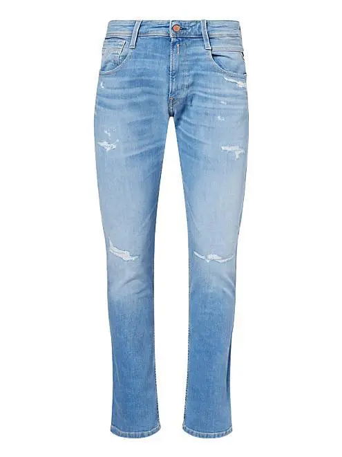 REPLAY Slim-fit Stretch-denim Jeans - Medium Blue