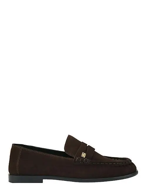 Kurt Geiger Mae Suede Loafers With Gold Tone Hardware - Brown