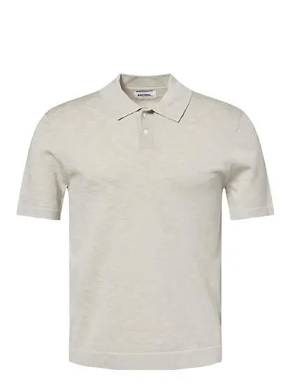 NOBL Brax Short-sleeve Knitted Polo Top - Green