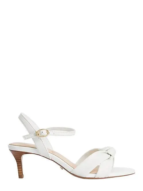 DUNE Madisons Leather Heeled Sandals - White Leather