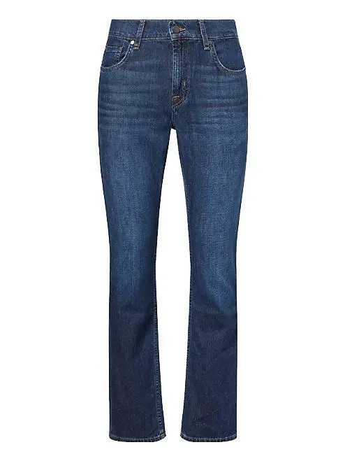 7 For All Mankind Straight Leg Cotton And Silk Blend Jeans - Universe