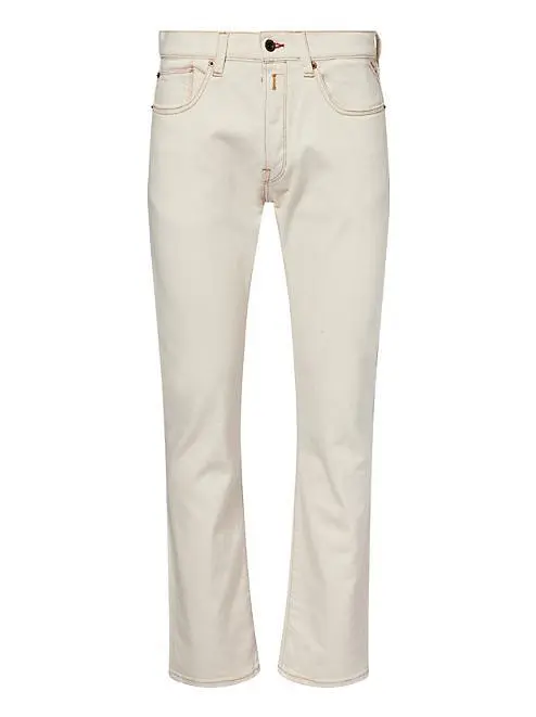 REPLAY Deryck Straight-leg Denim Jeans - Ecru
