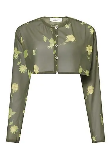 HYPHEN Kenny Floral Woven Top - Olive Floral