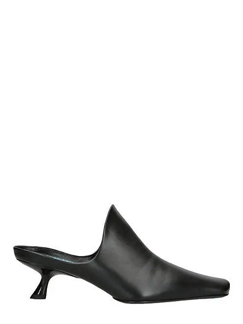 Loewe Emily 45 Leather Heeled Mules - Black