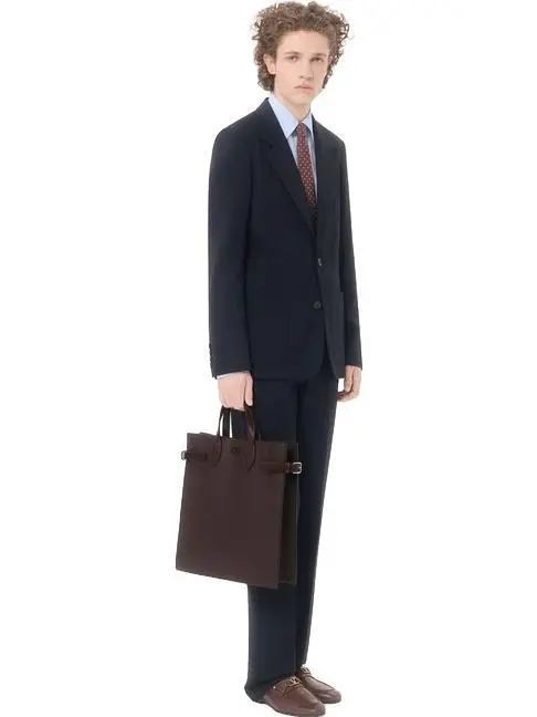 Valentino Garavani Grained Leather Antibes Shopping Bag - Brown