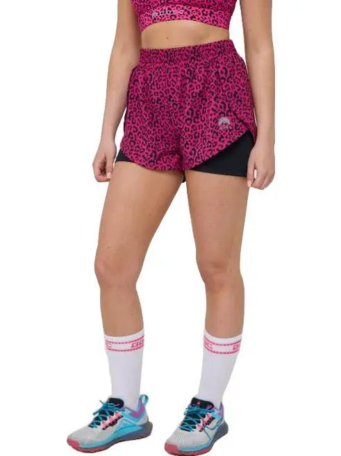 OOSC Elite 2-in-1 Performance Shorts - Pink Leopard
