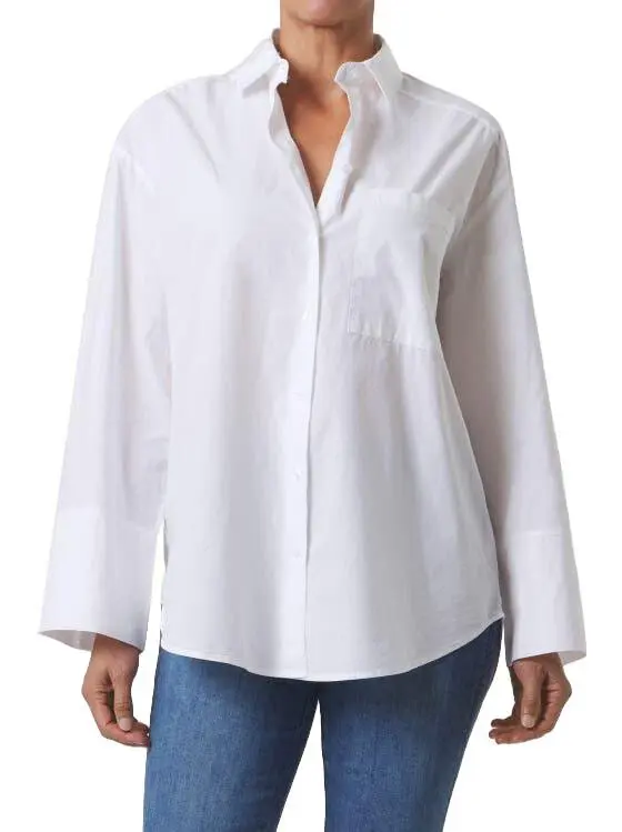FRANNE GOLDE Oversized Cotton Poplin Shirt - Off-white