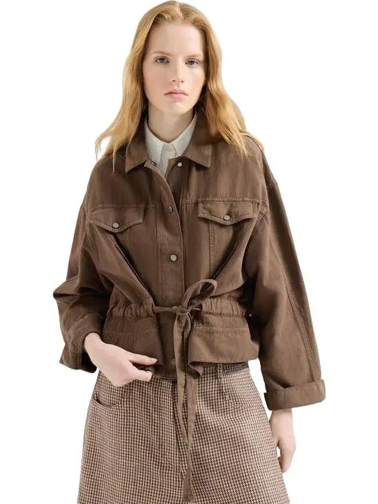 Brunello Cucinelli Garment-dyed Cotton-linen Blend Cover Jacket - Cigar