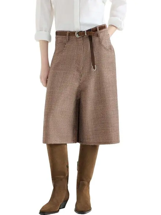 Brunello Cucinelli Sparkling Houndstooth Bermuda Shorts - Brown