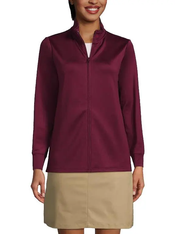 LANDS' END Active Performance Full Zip Jacket - Burgundy