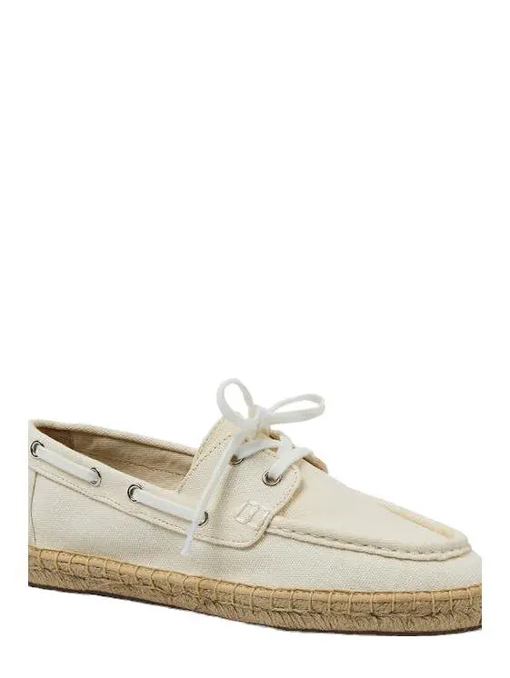 LANDS' END Seaport Espadrille Boat Shoes - Off White