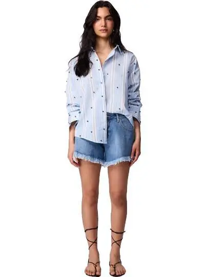 THEO THE LABEL Echo Pearly Shirt - Astral/multi