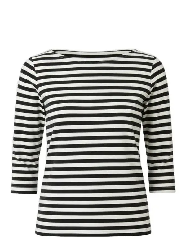 Majestic Filatures Stretch Linen Boatneck T-shirt - Noir