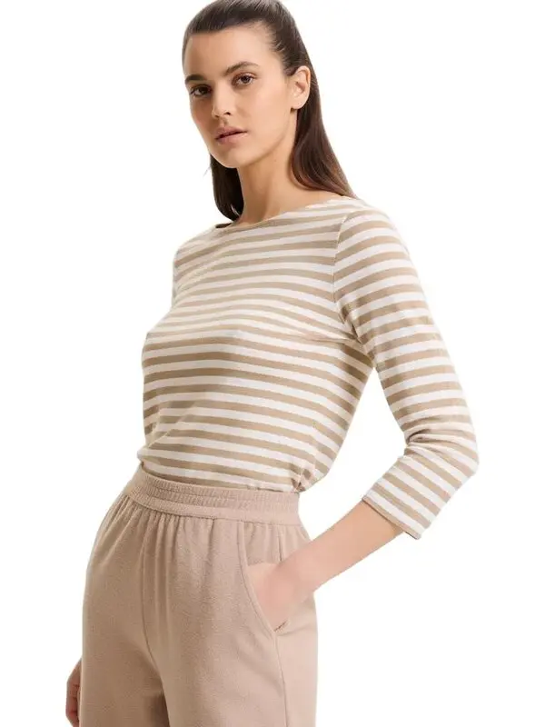 Majestic Filatures Stretch Linen Boatneck T-shirt - Sable