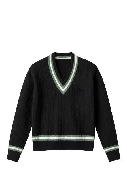 BLVCK Knit V-neck Sweater - Black