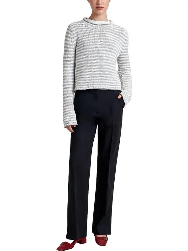 LA LIGNE Mini Marina Fine Stripe Sweater - Grey/ivory
