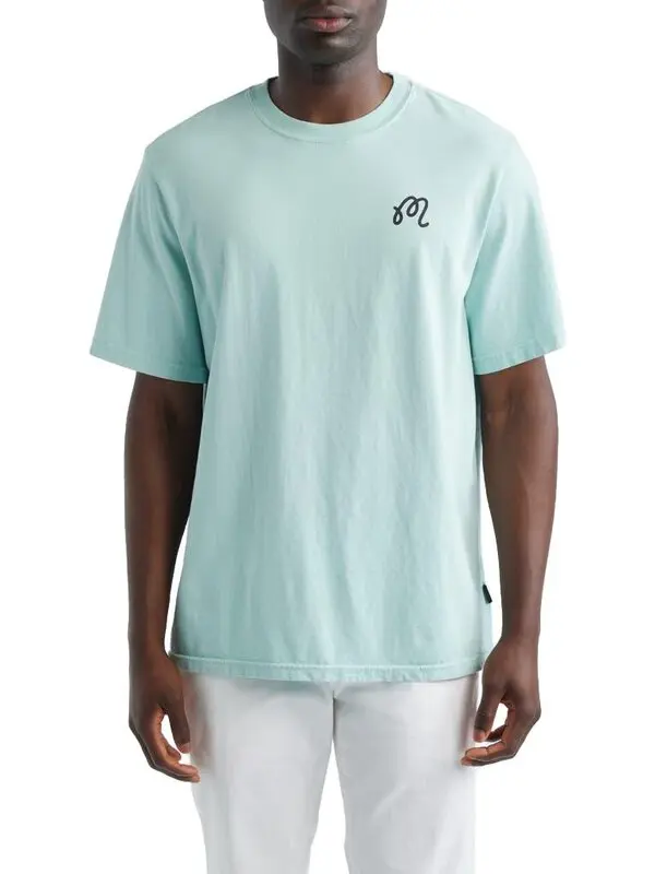 MALBON Bermuda Cigar Cotton Graphic T-shirt - Surf Spray