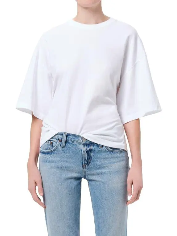 AGOLDE Theo Drape Back Top - White
