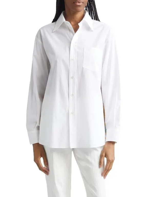 Etro Paisley Print Silk Back Cotton Shirt - Print On White Base