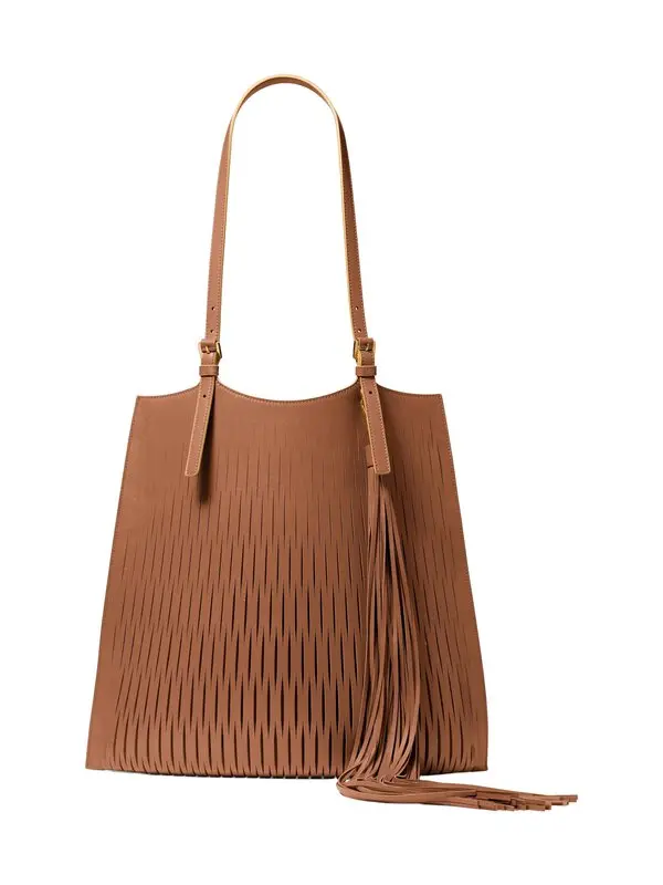 Michael Kors Marianne Perforated Leather Market Bag - Brown
