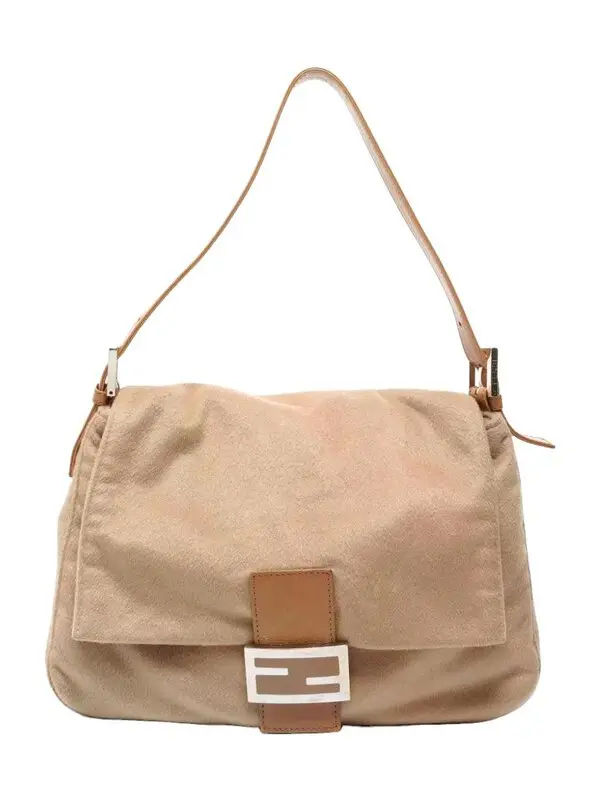 Fendi Wool Felt Baguette Shoulder Bag - Brown