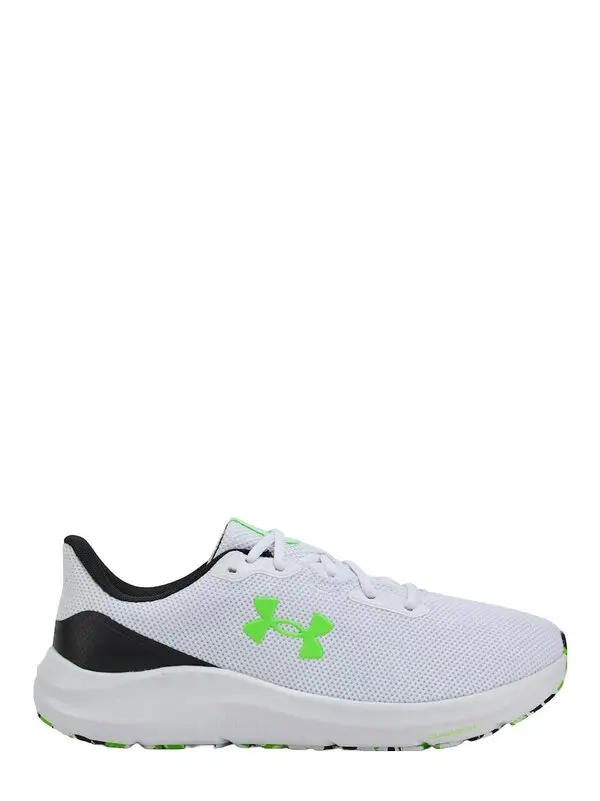 Under Armour Charged Pursuit 4 Athletic Sneakers - White/black/hyper Green