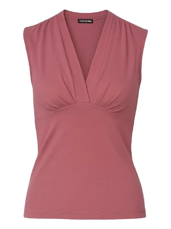 CONQUISTA Sleeveless V-neck Top - Pink