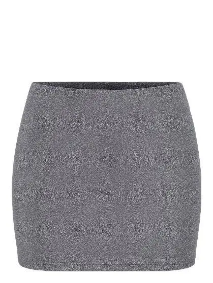 CONQUISTA Lurex Mini Skirt - Black