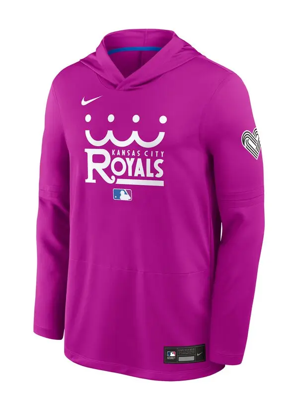 Nike Kansas City Royals City Connect Long-sleeve Hooded Top - Purple