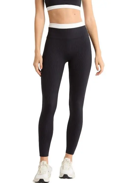 Year Of Ours Ribbed Layered Leggings - Black/white