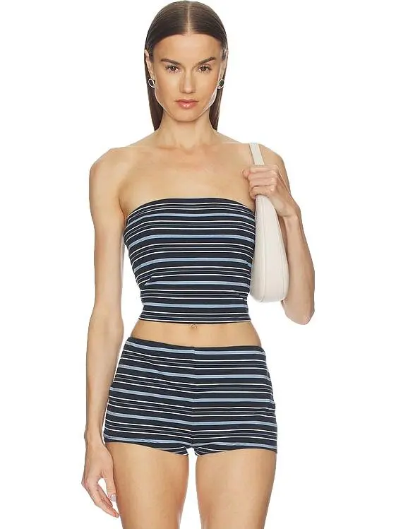 LOVERS AND FRIENDS Cait Striped Bandeau Top - Blue Stripe