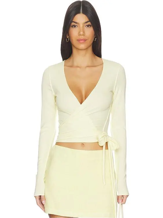 VIR VITA Margot Wrap Top - Butter Yellow