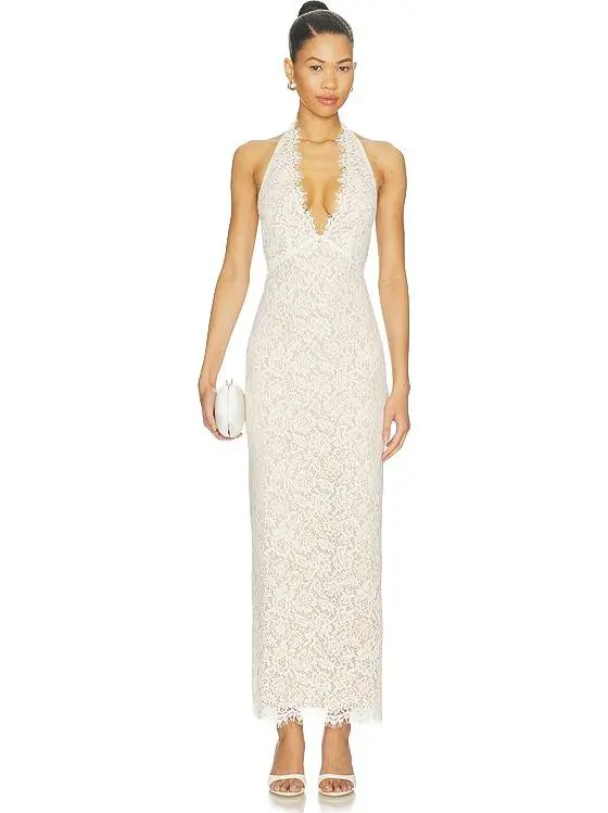LOVERS AND FRIENDS Hilly Lace Midi Dress - Ivory