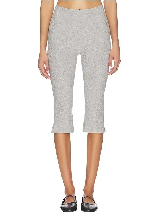 Beyond Yoga Spacedye Cropped Leggings In Light Grey - Silver Mist