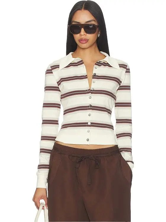 Lioness Bada Bing Jersey Top - Sand Stripe