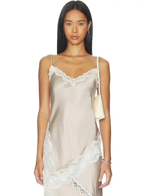 LOVERS AND FRIENDS Vallin Camisole With Lace Trim - Light Taupe