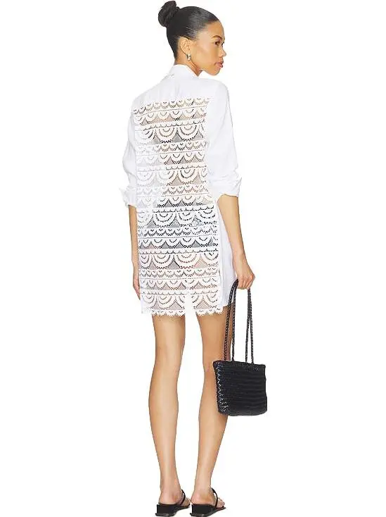 PQ SWIM Lace Millie Tie Tunic Dress - Water Lily