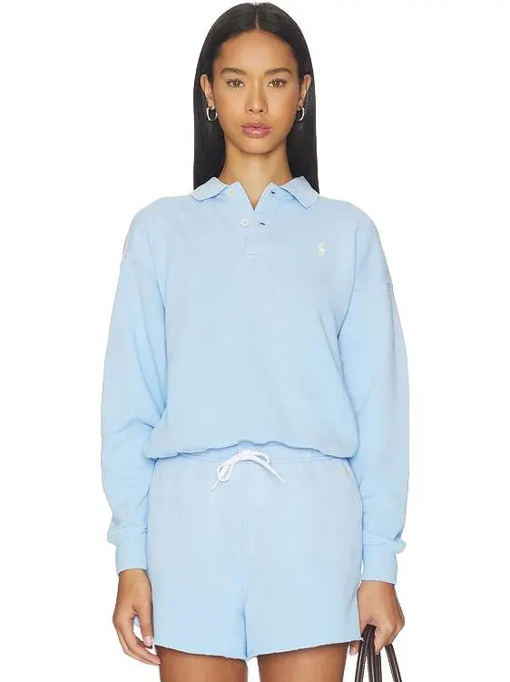 Polo Ralph Lauren Island Fleece Polo Sweatshirt - Baby Blue