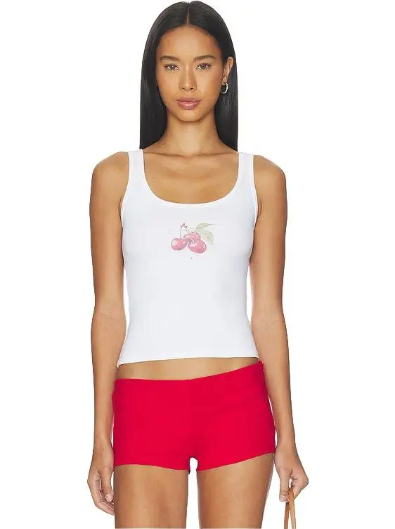 Superdown Tinsley Graphic Tank Top - White