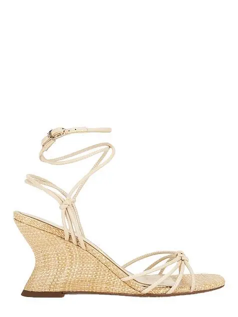 Sam Edelman Daxton Raffia Wedge Sandals - Light Sand