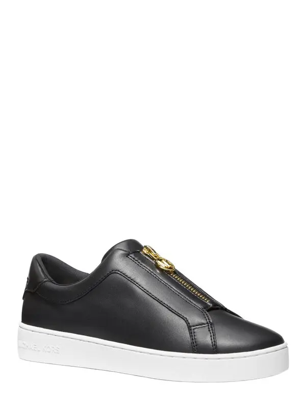 Michael Kors Keaton Leather Zip-up Sneakers - Black