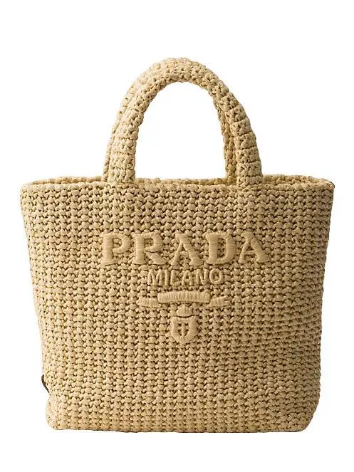Prada Small Crochet Tote Bag - Neutral