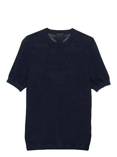 Prada Silk And Cotton Crew Neck Jumper - Blue